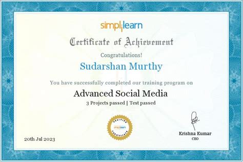 Sudarshan Murthy On Linkedin I Completed The Course On Advanced Social Media Marketing As Apart Of…