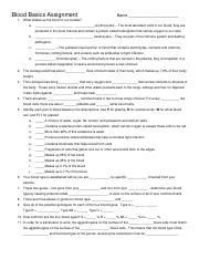 Blood Basics Assignment A Pdf Blood Basics Assignment Name What