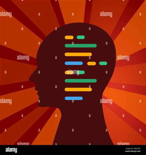 Ai Artificial Intelligence Revolution Red Propaganda Retro Design Head With Line Of Code Stock