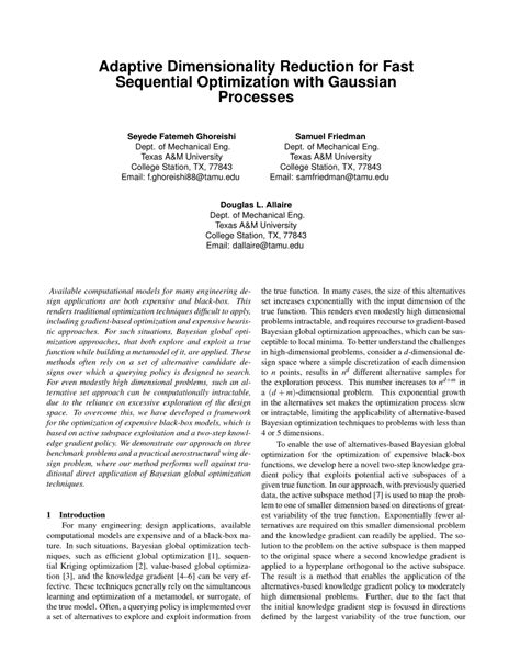 Pdf Adaptive Dimensionality Reduction For Fast Sequential