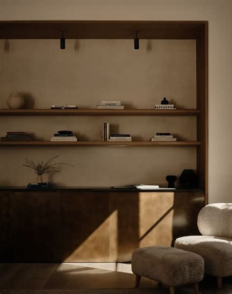 Shelving Dark Wood Shelving Design Plaster Built In