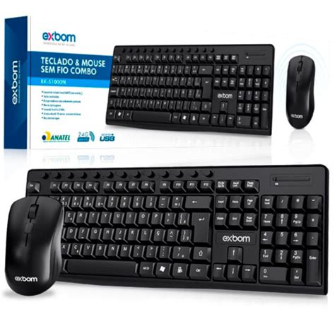 Teclado e Mouse S Fio GHz Multimídia ABNT BK S M