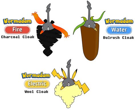 Wormadam Of Every Type Fire Water Electric By Twinkletoes 97 On