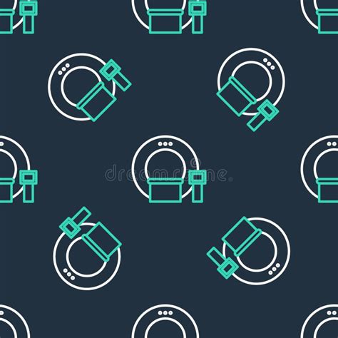 Line Tomography Icon Isolated Seamless Pattern On Black Background Medical Scanner Radiation