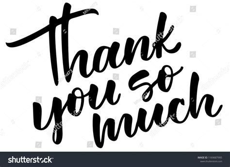 Thank You Much Handwritten Text Modern Stock Illustration 1169687995 Shutterstock