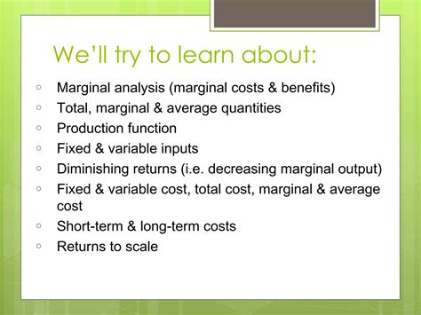 Inputs Output Costs PPT
