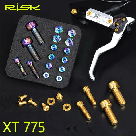 Risk 산악 자전거 브레이크 핸들 나사 Mtb 자전거 티타늄 유압 디스크 브레이크 핸들 오일 실린더 리드 볼트 스위트