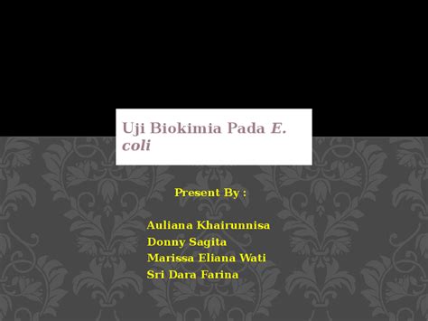 Ppt Uji Biokimia Baktri E Colipptx