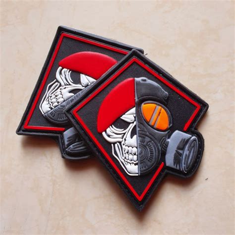Jual Patch Rubber Logo Tengkorak Baret Merah Kopassus Tni