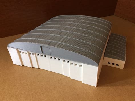 Hangar With Curved Roof 3d Printed 1 400 Avworld Ca