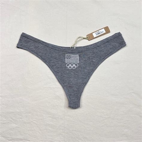 Skims Usa Cotton Ribbed Thong New With Tag Size S Depop