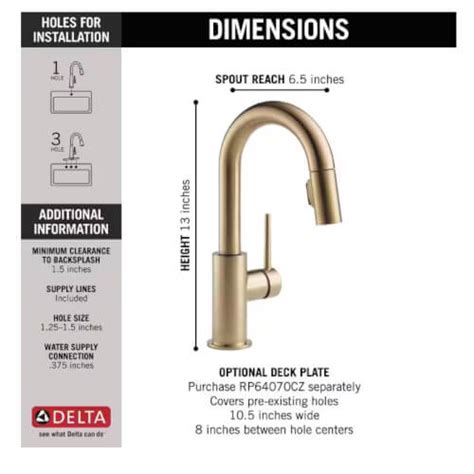 9959 Cz Dst Delta 9959 Cz Dst Trinsic Single Handle Pull Down Bar