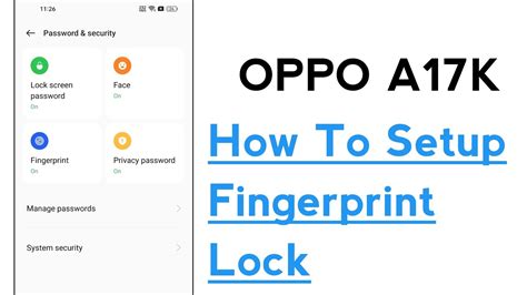 OPPO A17K How To Setup Fingerprint Lock YouTube
