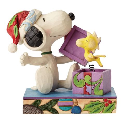 Jim Shore Peanuts Christmas Snoopy And Woodstock Figurine Sparkle Castle