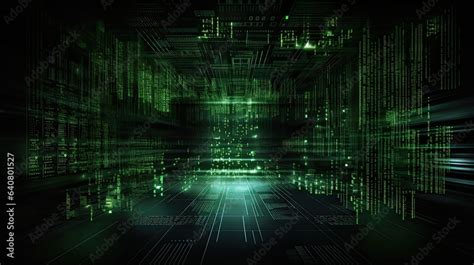 An Image Of The Iconic Green Matrix Code Moving Against A Black Background With Symbols