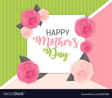 Happy Mother S Day Cute Background With Flowers Vector Image