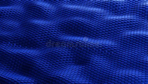 Abstract Futuristic Surface Hexagon Pattern With Blue Light Rays Stock Illustration