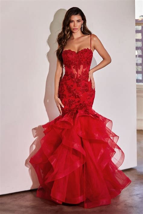 Red Cinderella Divine Cc8915 Mermaid Formal Prom Long Dress For 3690