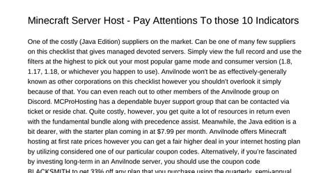 Minecraft Server Host Pay Attentions To These 10 Alertskpptf Pdf Pdf Docdroid