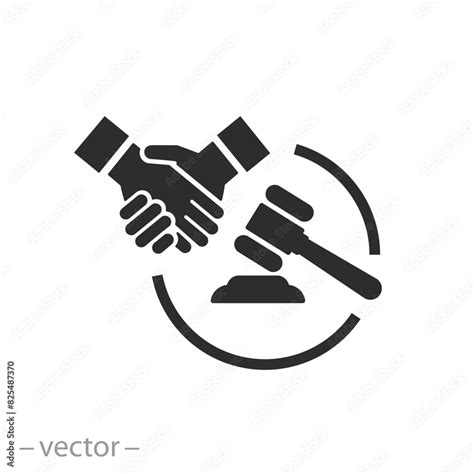 Law Agreement Icon Legal Settlement Litigation Judgment Concept