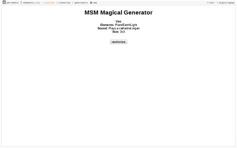 Msm Magical Generator
