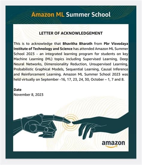 Bhavitha Bharath On Linkedin Amazonmlsummerschool Machinelearning