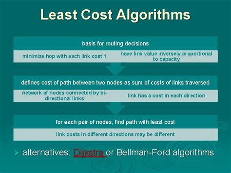 Dijkstras Shortest Path Algorithm Least Cost Algorithms Basis