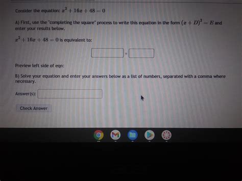 Answered Consider The Equation ² 16x 48 0 A … Bartleby