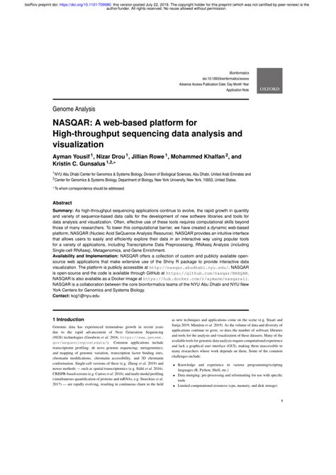 pdf nasqar a web based platform for high throughput sequencing data
