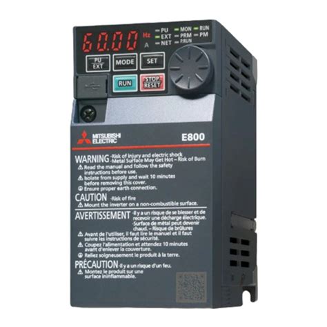 Mitsubishi E800 Inverter Modbus Registers Containing FR Configurator 2