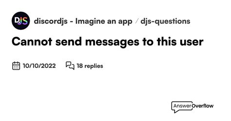 Cannot Send Messages To This User Discordjs Imagine A 👻
