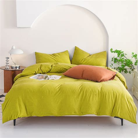 Luxlovery Chartreuse Comforter Set King Moss Green Bedding Comforter Set Yellowish Green Modern
