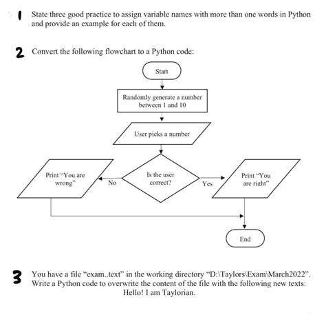 Solved 1 State Three Good Practice To Assign Variable Names