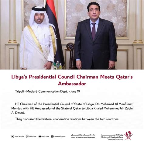 Ministry Of Foreign Affairs Qatar On Twitter Libyas Presidential