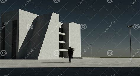 Modern Architectural Building With Angular Minimalist Design