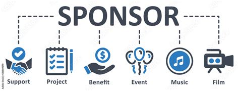 Sponsor Icon Vector Illustration Sponsor Support Project Benefit