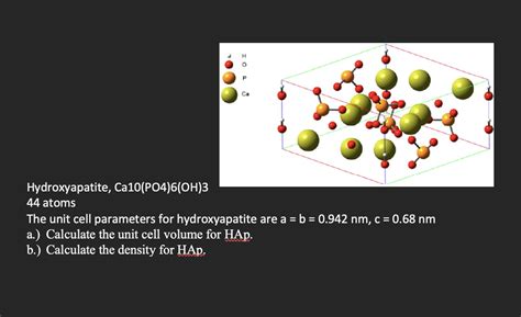 SOLVED Calculate The Volume Of Unit Cell And Density