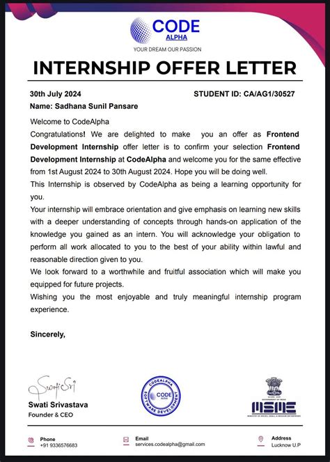 Sadhana Pansare On Linkedin Internship Frontenddevelopment