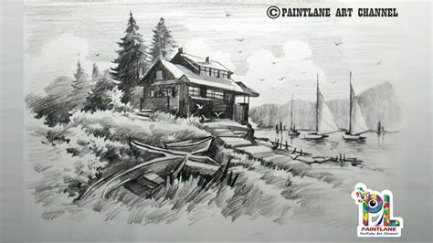 How To Draw Landscape For Beginners With PENCIL PaintingTube