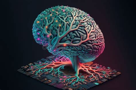Beautiful Image Of The Neural Network Shaped Like A Brain Ai Brain