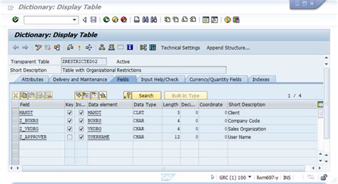 Sap® Table Restriction From Organisational Criteria Inprosec