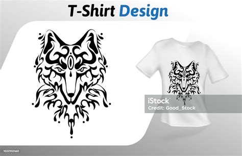 紋身風格的狼臉 T恤列印類比 T恤衫設計範本向量範本 在白色背景下隔離向量圖形及更多t恤圖片 T恤 人工造的 便裝 Istock