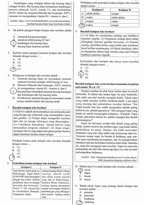 Soal Un Bahasa Indonesia Kelas 3 Ipa Beinyu