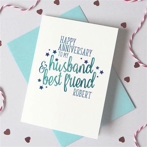 Personalised Husbandwife Best Friend Anniversary Card By Ruby Wren Designs
