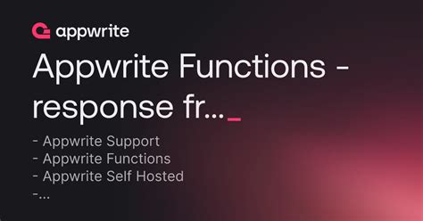 Appwrite Functions Response From Functions Does Not Match Database