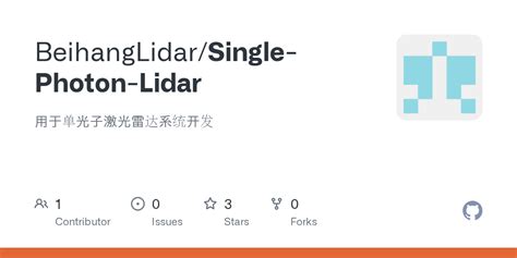 Github Beihanglidar Single Photon Lidar 用于单光子激光雷达系统开发