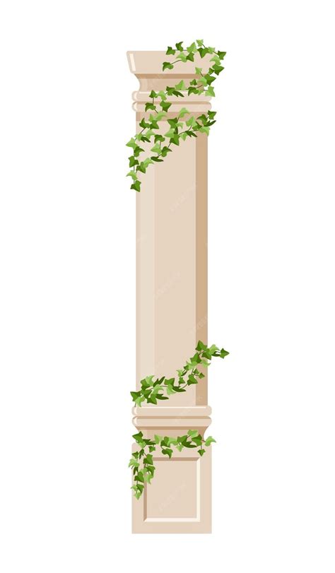 Premium Vector Ivy Covered Column Vector Concept
