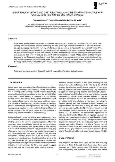 PDF Use Of Taguchi Method And Grey Relational Analysis To Optimize