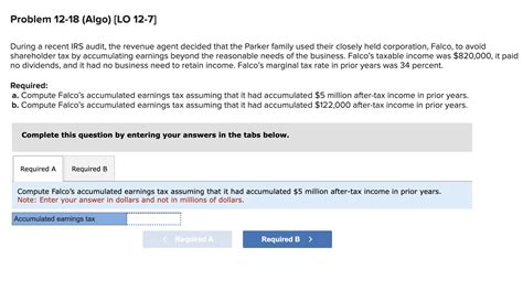 Solved Problem Algo LO During A Recent IRS Chegg Com