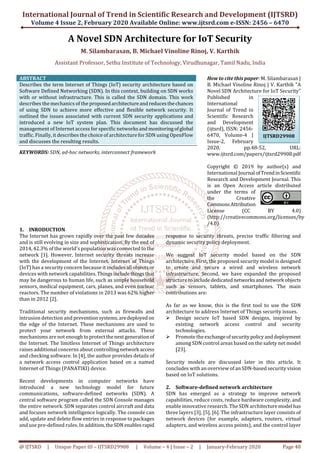 A Novel SDN Architecture For IoT Security PDF